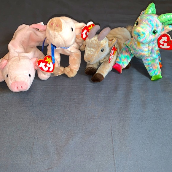 Ty | Toys | Beanie Baby Pigs And Goats Squealer Knuckles Goatee And ...